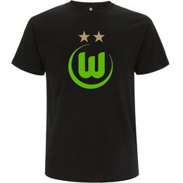 VfL Wolfsburg T-Shirt schwarz mit Logo gr&uuml;n Frauenfu&szlig;ball S