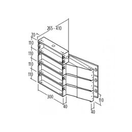 3er Renz Mauerdurchwurf Briefkastenanlage mit 300 mm Breite und Sprechsieb (26,5-41 cm Tiefe)