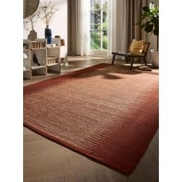 benuta Pure Juteteppich Tulsi Terracotta 120x170 cm - Vintage-Stil Teppich im Used-Look