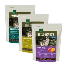 REAL NATURE WILDERNESS Trockenfutter Hund, Adult 3x1 kg Probierpaket 3, Huhn, Rentier, Rind