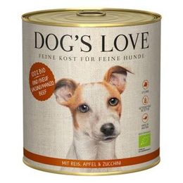 DOG&rsquo;S LOVE DOG'S LOVE Nassfutter Hund, Adult, Bio Rind mit Reis, Apfel und Zucchini 6x800 g