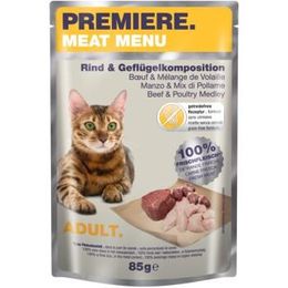 Premiere Meat Menu Nassfutter Katze Adult Rind und Gefl&uuml;gelkomposition 48x85 g