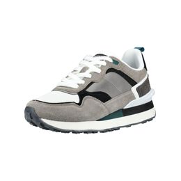 Sneaker Bullboxer "Bullboxer Sneaker Leder", Herren, Gr. 43, grau (hellgrau), Leder, Schuhe Sneaker