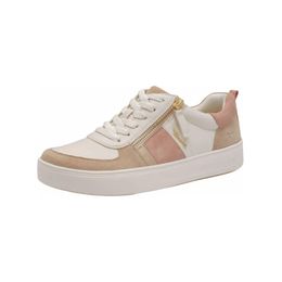 Sneaker Tamaris "Tamaris Sneaker Leder/Synthetik", Damen, Gr. 38, beige (beige, wei&szlig;), Leder, Synthetik, Schuhe Sneaker