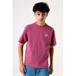 T-Shirt Garcia, Jungen, Gr. 140/146, rot (jester rot), Jersey, Obermaterial: 100% Baumwolle, bedruckt, Casual, regular fit taillenbedeckt, Rundhals, gerader Abschluss, Shirts, mit Schriftzug