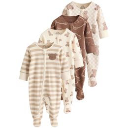 next Schlafanzug Jungen Gr&ouml;&szlig;e 62 hellbeige / braun / hellbraun / flieder