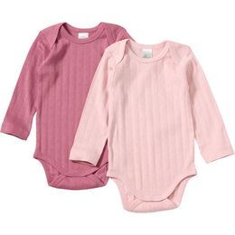 Bodys Langarm mit Ajour-Struktur, rosa, Gr. 74/80 ALANA