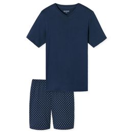 Schiesser Herren Pyjama Schlafanzug kurz - Casual Essentials 1er Pack