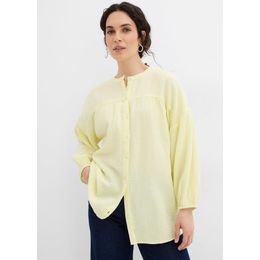 bonprix Oversize-Bluse aus Musselin, gelb, 100% Baumwolle