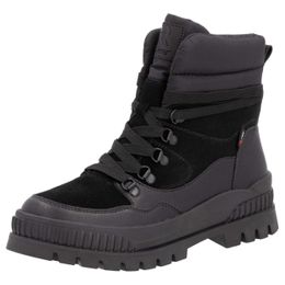 Damen Winterboots, Rieker EVOLUTION, Gr. 41, schwarz, Leder, Veloursleder, unifarben, Schuhe, Schneeboots, Outdoorboots mit wasserabweisender
