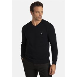 Herren V-Ausschnitt-Pullover "Liva", blau, Gr. XXL, SIR RAYMOND TAILOR, unifarben, 100% Baumwolle, Pullover, mit elegantem V-Ausschnitt
