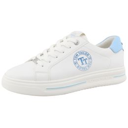 Tom Tailor Damen Plateausneaker, Gr. 36, blau, Lederimitat, mehrfarbig, Schuhe, Halbschuh, Freizeitschuh, Schnürschuh, Kontrastbesatz an der Ferse