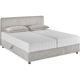 Bett "Corinna", grau (hellgrau), B:182cm H:97cm L:210cm, ATLANTIC HOME COLLECTION, Betten, Boxbett inkl. Stauraum, Cord, erhältlich in unterschiedlichen Breiten