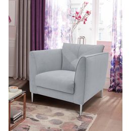 Sessel Trendmanufaktur "Lille, Loungesessel, Komfortsitzhöhe 46cm, Breite 85cm, elegant", grau (silbergrau), B:85cm H:84cm T:96cm, Struktur fein (95% Polyester; 5% Nylon);Struktur mit Prägung (100% Polyester), Sessel, Einzelsessel