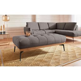 Hocker exxpo - SOFA FASHION "Palic, moderner Polsterhocker mit tollen Verarbeitungsdetails", wei&szlig; (salz, pfeffer), B:139cm H:47cm T:71cm, Hocker, Polsterhocker
