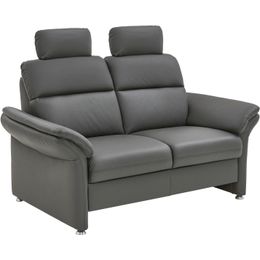 2-Sitzer DIE PLANBAR "PN-EM16031, mit Kopfst&uuml;tzen", grau, B:170cm H:119cm T:92cm, Sofas, Echtleder mit Federkern