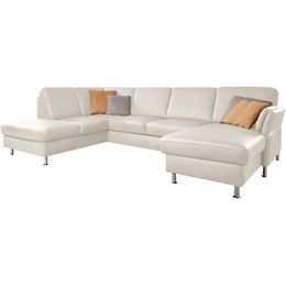 Wohnlandschaft DIE PLANBAR "PN-EM18013 U-Form, ohne Kopfstützen", weiß, B:305cm H:87cm T:200cm, Sofas, wahlweise mit Bettfunktion und Stauraum
