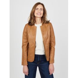 Lederjacke JCC "Lida", Damen, Gr. 46, braun (cognac), Obermaterial: 100% Lammnappa; Futter: 100% Polyester, Jacken