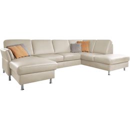 Wohnlandschaft DIE PLANBAR "PN-EM18013 U-Form, ohne Kopfstützen", beige (ecru), B:305cm H:87cm T:200cm, Sofas, wahlweise mit Bettfunktion und Stauraum