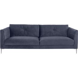 2,5-Sitzer Trendmanufaktur "Chilltime, elegant und bequem, Komfortsitzh&ouml;he 46cm, Breite 237cm", blau (moonlight ocean), B:237cm H:84cm T:96cm, Sofas, mit eleganter Kreuznaht in den R&uuml;ckenkissen, Breite 237 cm