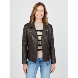 Bikerjacke JCC "7080", Damen, Gr. 38, braun, Obermaterial: 100% Schafsleder; Futter: 100% Baumwolle; &Auml;rmelfutter: 100% Polyester, Jacken
