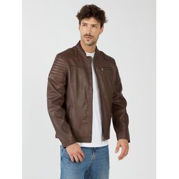 Lederjacke JCC "31020217Ecom", Herren, Gr. 4XL, braun, Obermaterial: 100% Lammnappaleder; Lining: 100% Polyester, Jacken