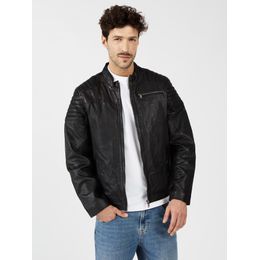 Lederjacke JCC "31020217Ecom", Herren, Gr. 4XL, schwarz, Obermaterial: 100% Lammnappaleder; Lining: 100% Polyester, Jacken