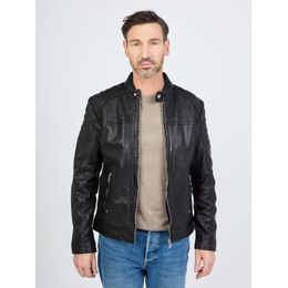 Bikerjacke JCC "51155", Herren, Gr. 46, schwarz, Oberstoff: 100% Lammleder; Innenmaterial: 100% Baumwolle; Ärmelfutter: 100% Polyester, Jacken