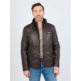 Lederjacke JCC "31023635", Herren, Gr. 50, braun, 100% Leder, Schaf; Futter: 100% Polyester / Wattierung: 100% Polyester, Jacken