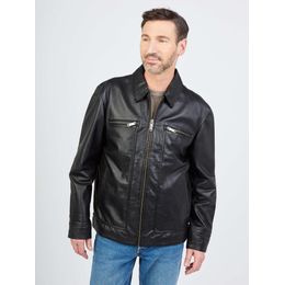 Lederjacke JCC "3102230", Herren, Gr. 50, schwarz, Oberstoff: 100% Schafsleder; Innenfutter oben: 100% Polyester; Innenfutter unten: 100% Baumwolle; Ärmelfutter: 100% Polyester, Jacken