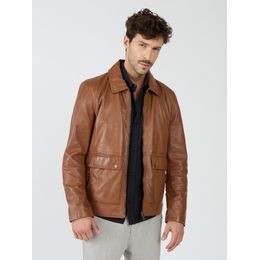 Lederjacke JCC "31024403", Herren, Gr. 48, braun (cognac), Obermaterial: 100% Lammleder; Futter: 100% Baumwolle; Ärmelfutter: 100% Polyester, Jacken