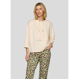 Sweatjacke Rabe "Sweatshirt", Damen, Gr. 40, beige, 48%Polyester 47%Viskose 5%Elastan, unifarben, Feminin, gerade, Sweatjacken