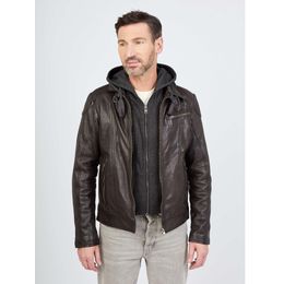 Lederjacke JCC "310-19-222", Herren, Gr. 48, braun, Oberstoff: 100% Lammleder; Innenmaterial: 100% Polyester; Einsatz: 100% Baumwolle; Ärmelfutter: 100% Polyester, Jacken