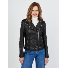 Bikerjacke JCC "Ashley2", Damen, Gr. 40, schwarz, Obermaterial: 100% Lammleder; Futter: 100% Baumwolle; &Auml;rmelfutter: 100% Polyester, Jacken
