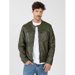 Lederjacke JCC "31024402", Herren, Gr. 48, grün (olive), Obermaterial: 100% Lammleder; Futter: 100% Baumwolle; Ärmelfutter: 100% Polyester, Jacken