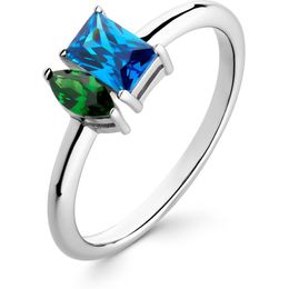 Esprit Ring Damen Gr&ouml;&szlig;e 52 blau / gr&uuml;n / silber