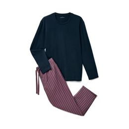 Tchibo - Pyjama-Set mit gewebter Hose - Herren - Gr. M - dunkelblau/gestreift