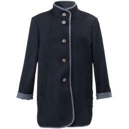 Peter Hahn - Loden-Longjacke, blau, Gr. 44 / L - Schurwolle