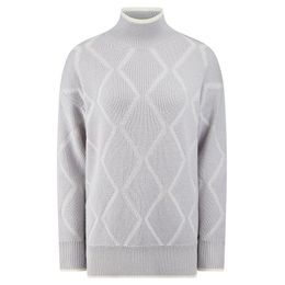 Peter Hahn Basler - Long-Strickpullover, grau, Gr. 40 / M - Schurwolle
