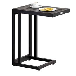 Casaria Beistelltisch Schwarz WPC 65,5x50x40cm