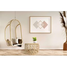 Beistelltisch Kayoom "Rattan Tisch Massa 125, Beistelltisch mit Hingucker-Qualität", beige (natural), B:60cm H:40cm T:60cm, 100% Rattan, Leinen, Tische, Bohostyle, Handgemacht, Naturmaterial, zeitlose Erscheinung