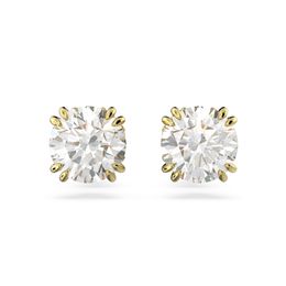 Paar Ohrstecker Swarovski "Stilla Round Stern", gold (gelbgoldfarben, kristallfarben, kristallfarben), Ohrringe, Damen, Metall, mit Swarovski Kristall
