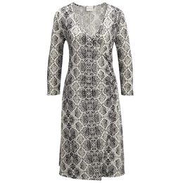 Madeleine Mode MADELEINE Kleid Damen Größe 40 grau / schwarz / wollweiß Winterkleid