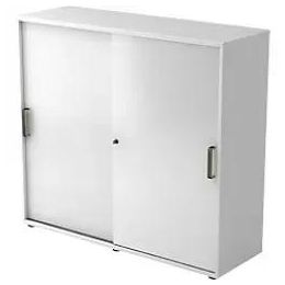 Hammerbacher Schrank Spanplatte 2 Fachböden abschließbar 1.200 x 400 x 1.100 mm Weiß
