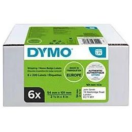 Dymo LW 2093092 / 99014 Authentic Versand-/Namensschildetiketten Selbstklebend Weiß 54 x 101 mm 6 Rollen à 220 Etiketten