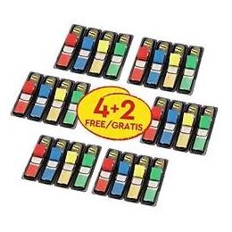 Post-it Haftmarker Mini Farbig sortiert Blanko Nicht perforiert 1,19 x 4,32 cm 6 Stück