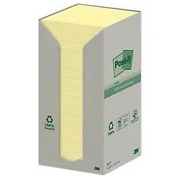 Post-it Recycelte Haftnotizen 76 x 76 mm Kanariengelb 16 Blöcke à 100 Blatt