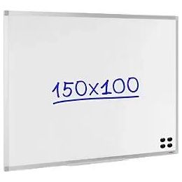 Viking Standard Whiteboard Wandmontiert Magnetisch Lackierter Stahl Einseitig 150 (B) x 100 (H) cm