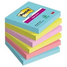 Post-it Cosmic Super Sticky Haftnotizen 76 x 76 mm Farbig Sortiert Quadratisch 6 Stück à 90 Blatt