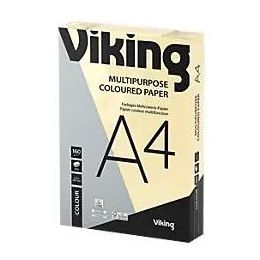 Viking DIN A4 Farbiges Papier Creme 160 g/m2 Glatt 250 Blatt